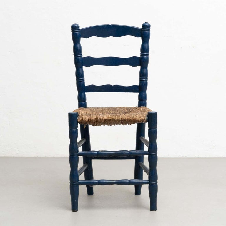 Rustic Traditional Hand-Painted Wood Chair, circa 1940 For Sale at 1stDibs