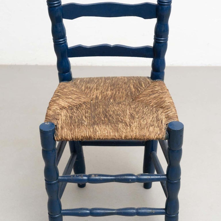 Rustic Traditional Hand-Painted Wood Chair, circa 1940 For Sale at 1stDibs