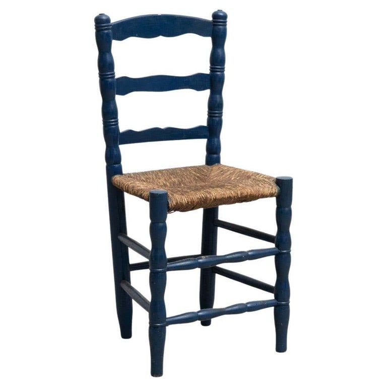 Rustic Traditional Hand-Painted Wood Chair, circa 1940 For Sale at 1stDibs