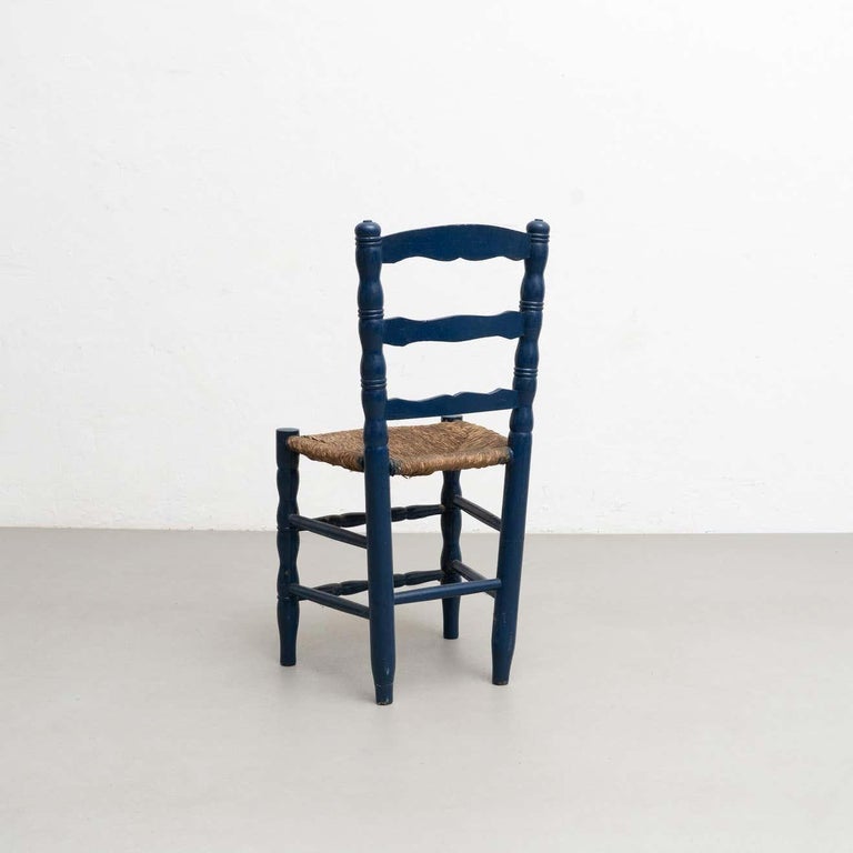 Rustic Traditional Hand-Painted Wood Chair, circa 1940 For Sale at 1stDibs