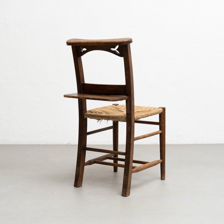 Rustic Traditional Wood and Rattan Chair, circa 1940 For Sale at 1stDibs