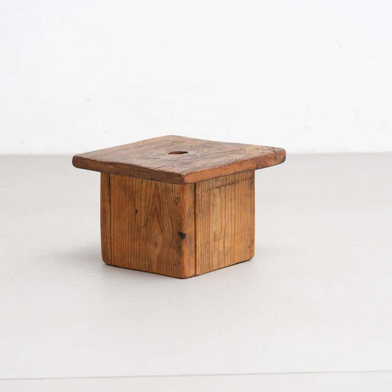 Rustic Traditional Wood Milking Stool, circa 1920 For Sale at 1stDibs