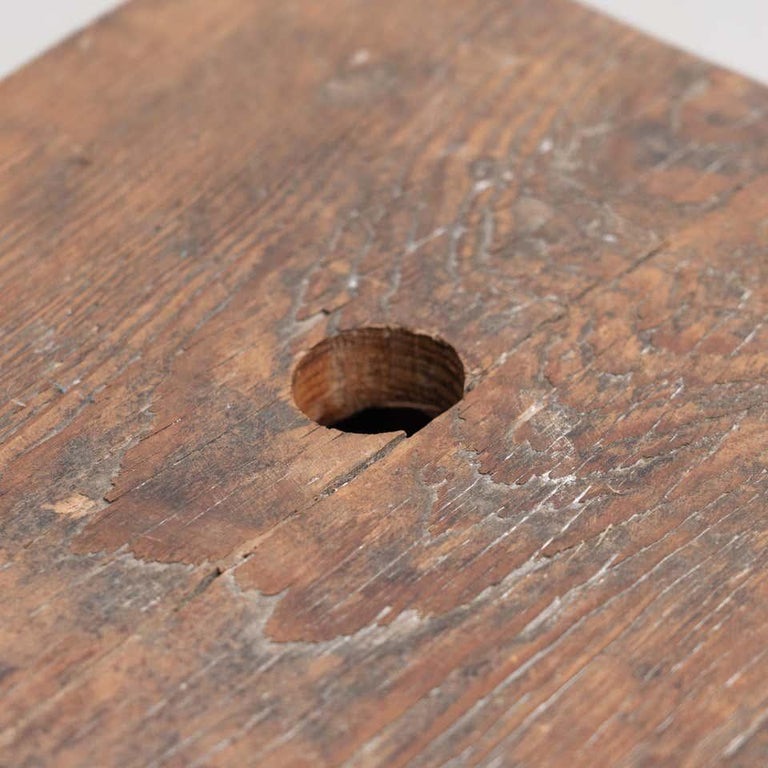 Rustic Traditional Wood Milking Stool, circa 1920 For Sale at 1stDibs
