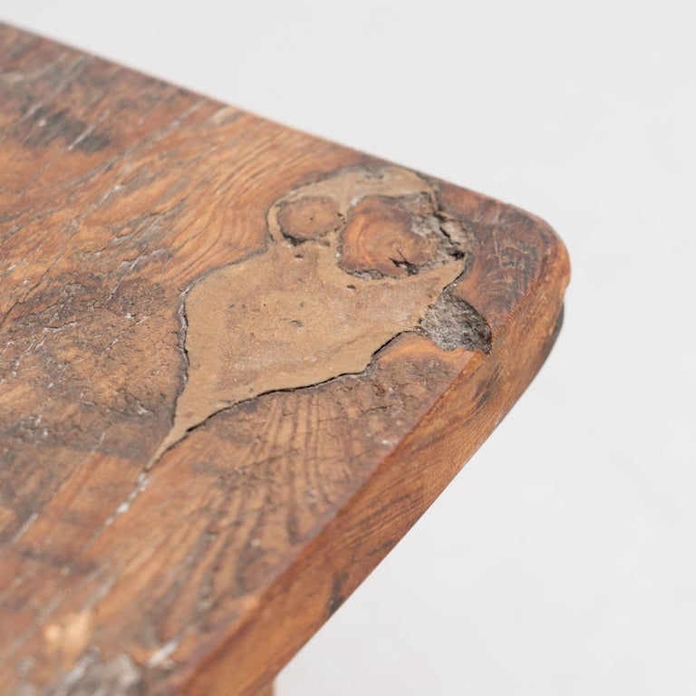 Rustic Traditional Wood Milking Stool, circa 1920 For Sale at 1stDibs