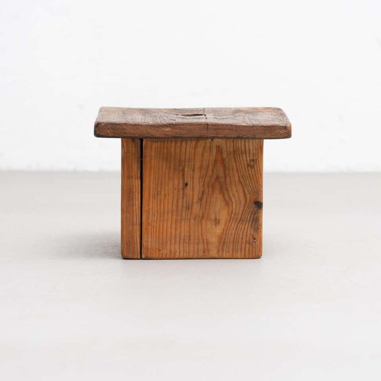 Rustic Traditional Wood Milking Stool, circa 1920 For Sale at 1stDibs
