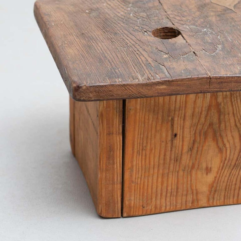 Rustic Traditional Wood Milking Stool, circa 1920 For Sale at 1stDibs