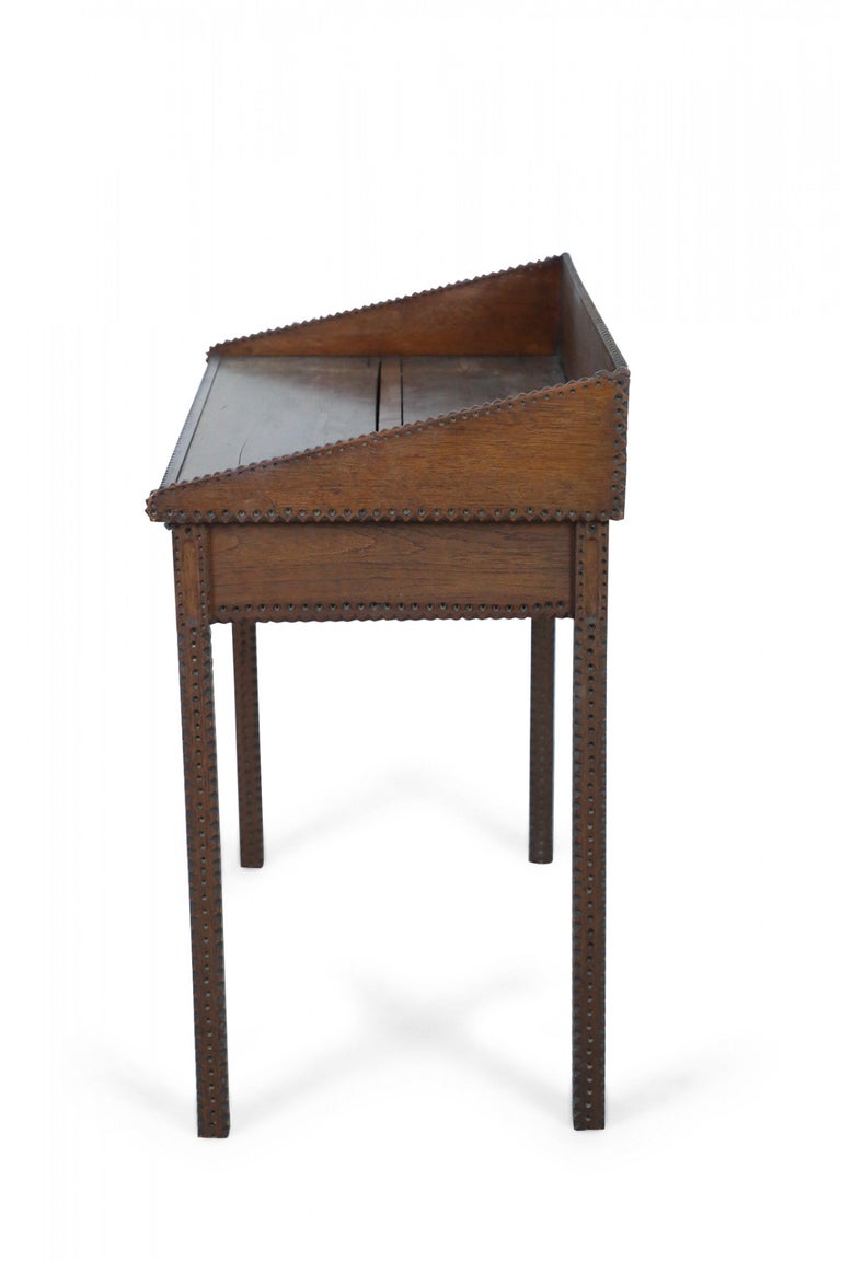 Rustic Tramp Art Notch Carved Secretary Desk at 1stDibs