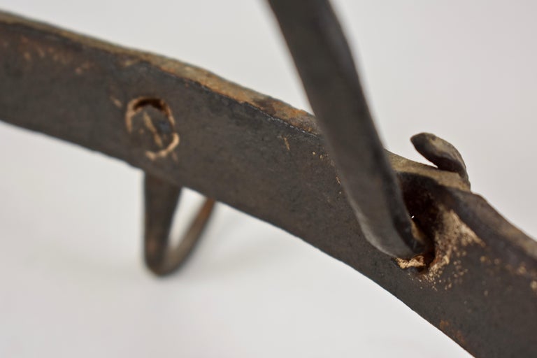 Rustic Triangle Form 19th Century Wrought Iron Hanging Butchers Rack ...