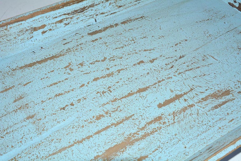 Rustic Turquoise Painted Provincial Style Chinese Tea Tray For Sale at ...