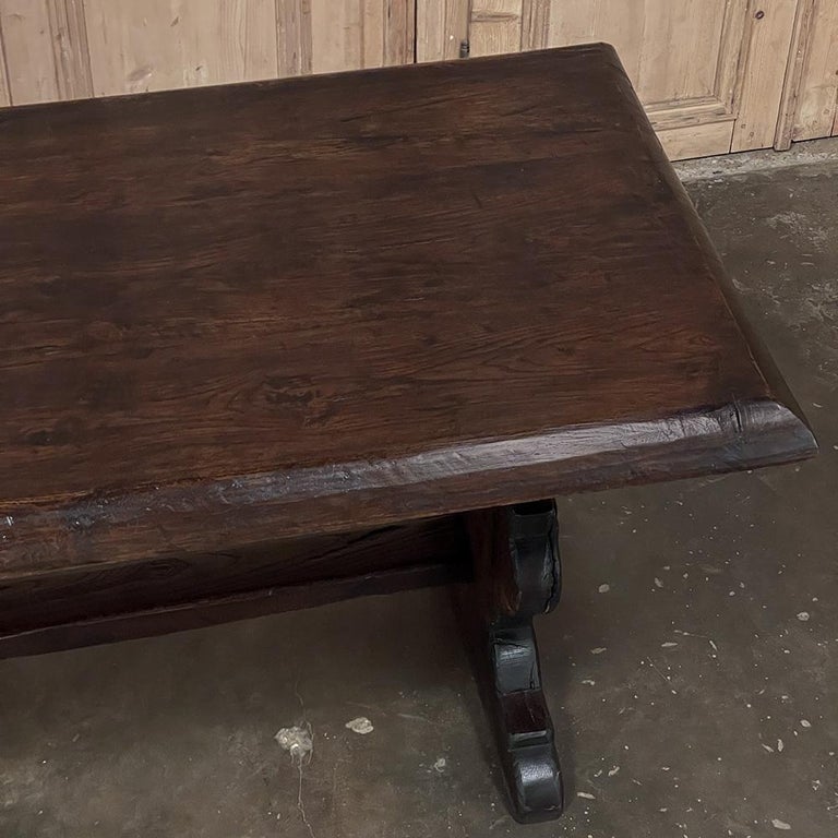 Rustic Tuscan Trestle Table For Sale at 1stDibs