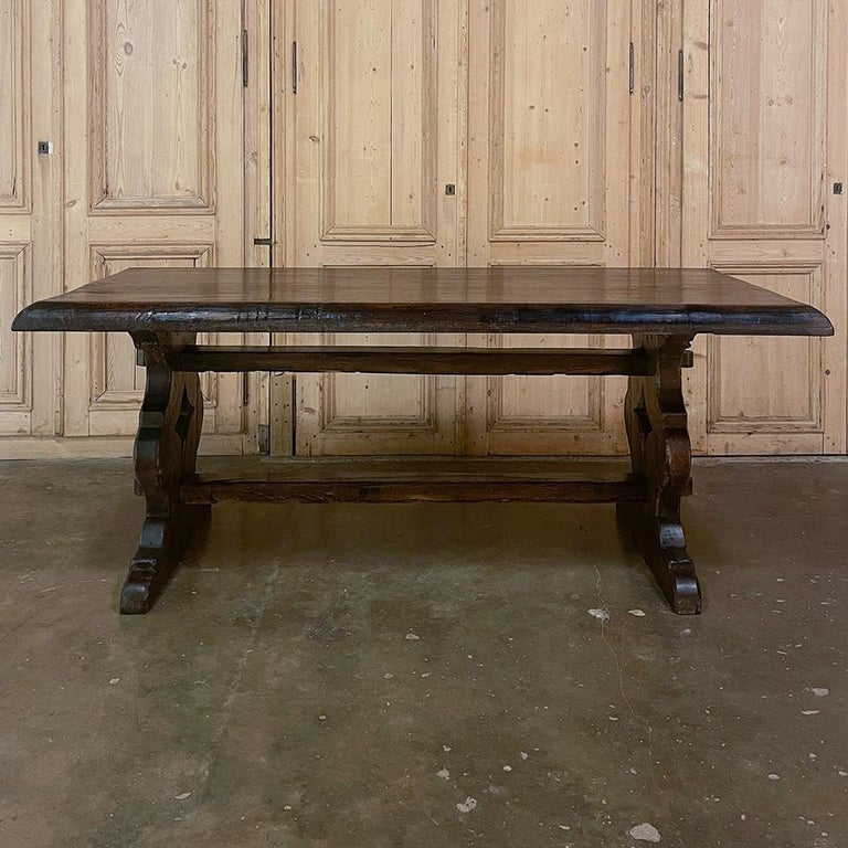 Rustic Tuscan Trestle Table For Sale at 1stDibs