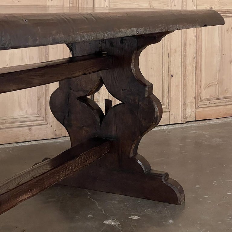 Rustic Tuscan Trestle Table For Sale at 1stDibs