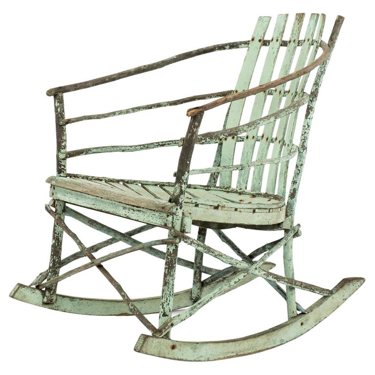 Rustic Twig and Bentwood Rocking Chair at 1stDibs