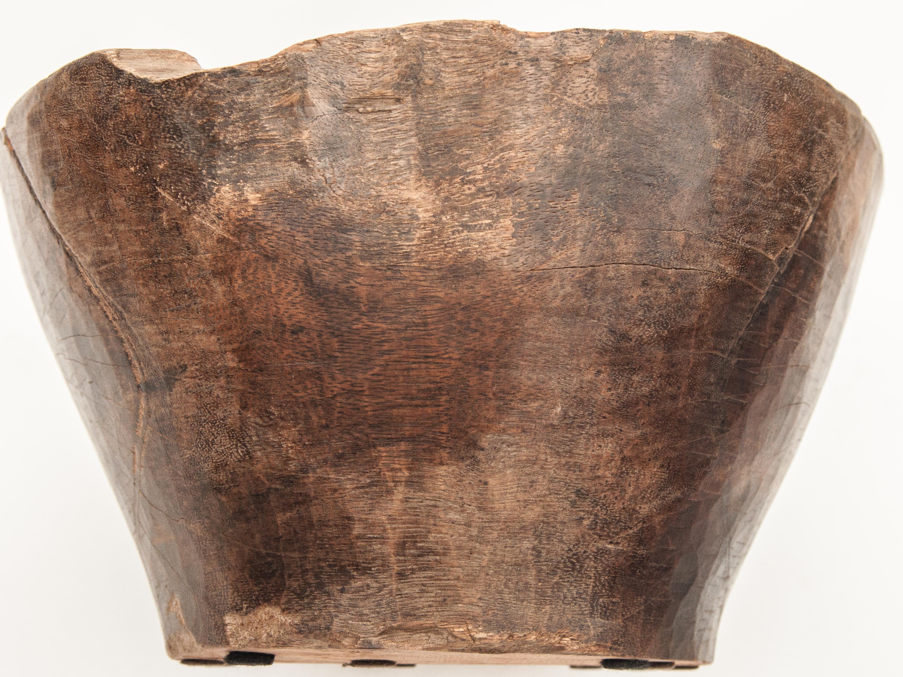 Rustic Vintage Teak Hand Hewn Wooden Bowl from Java, Mid-20th Century ...