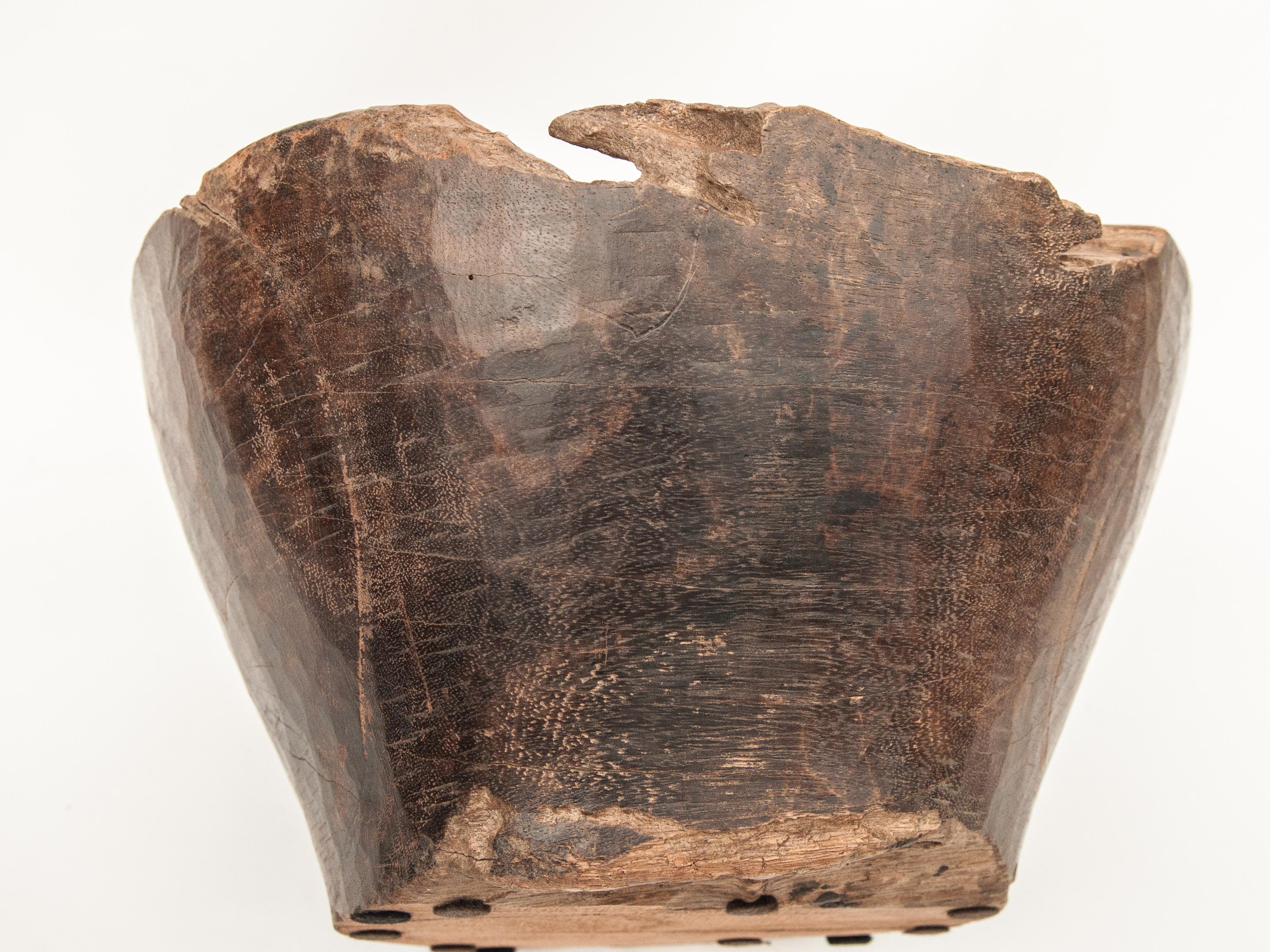 Rustic Vintage Teak Hand Hewn Wooden Bowl from Java, Mid-20th Century ...