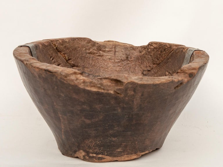 Rustic Vintage Teak Hand Hewn Wooden Bowl from Java, Mid-20th Century ...