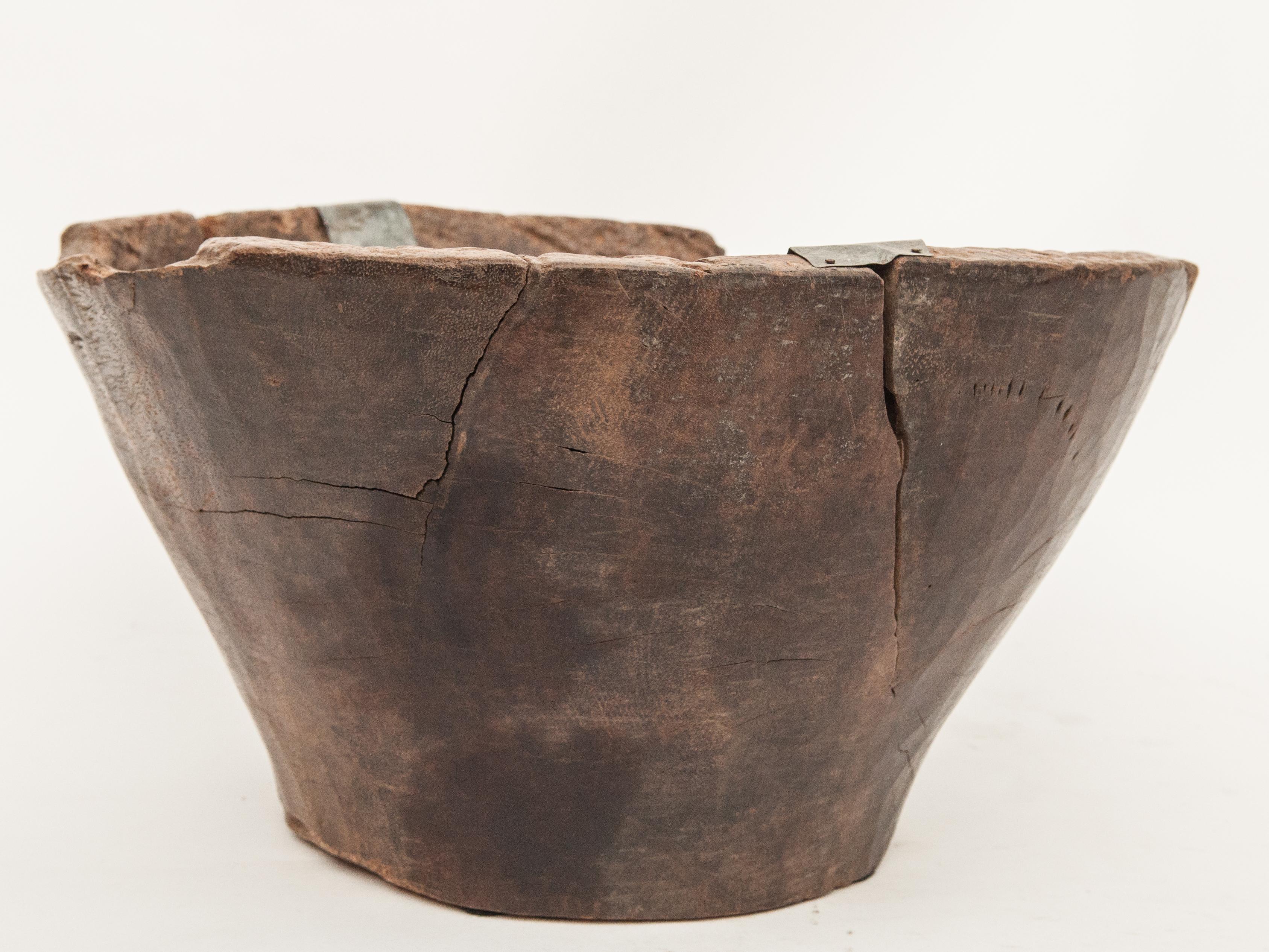 Rustic Vintage Teak Hand Hewn Wooden Bowl from Java, Mid-20th Century ...