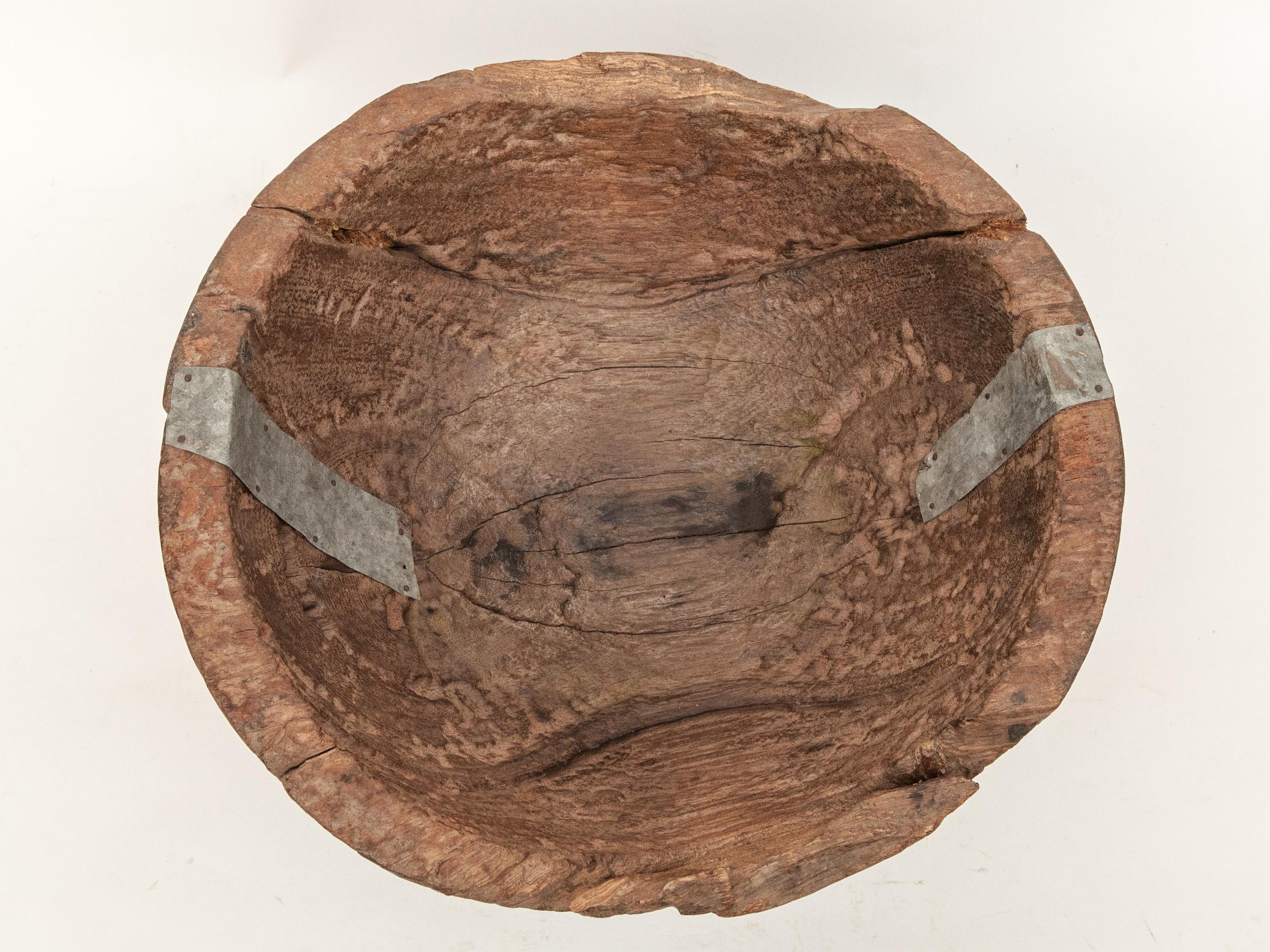 Rustic Vintage Teak Hand Hewn Wooden Bowl from Java, Mid-20th Century ...