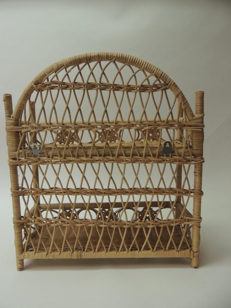 Rustic Vintage Woven Wicker Wall Shelf at 1stDibs