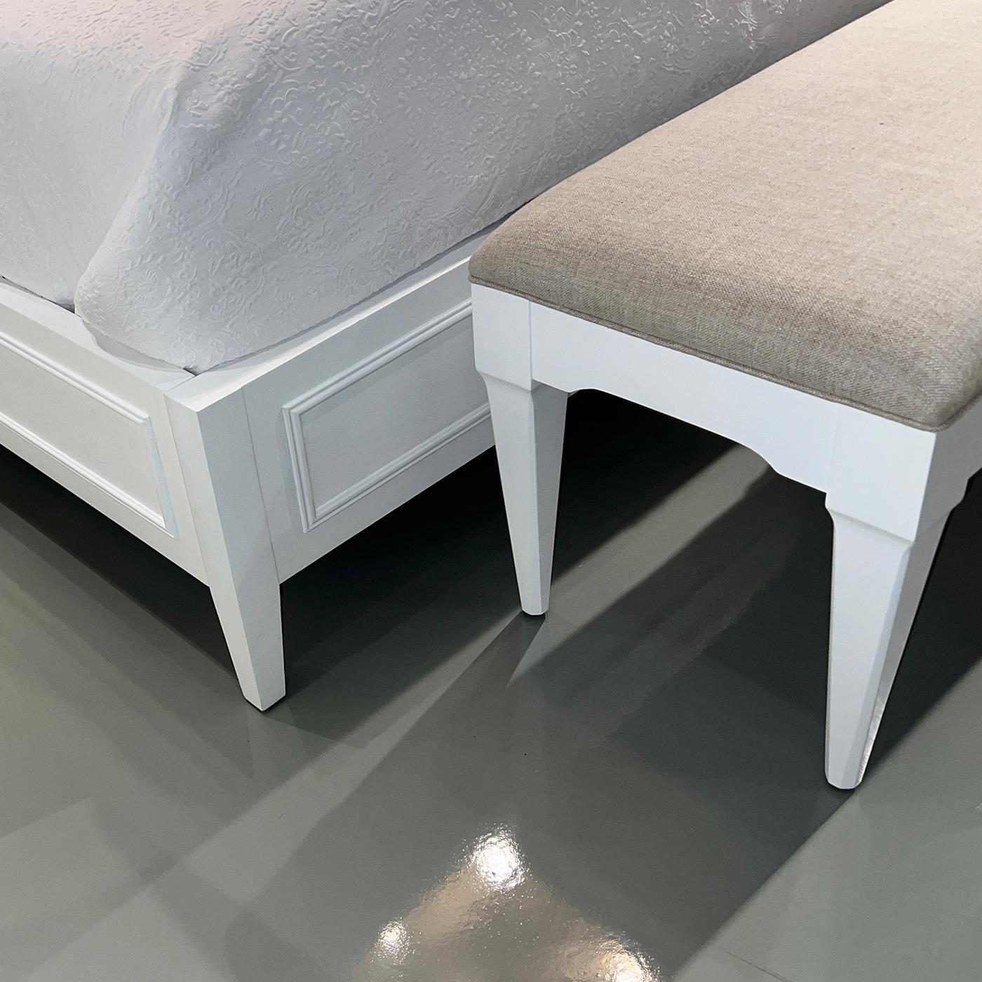 Rustic White Painted Bench For Sale at 1stDibs