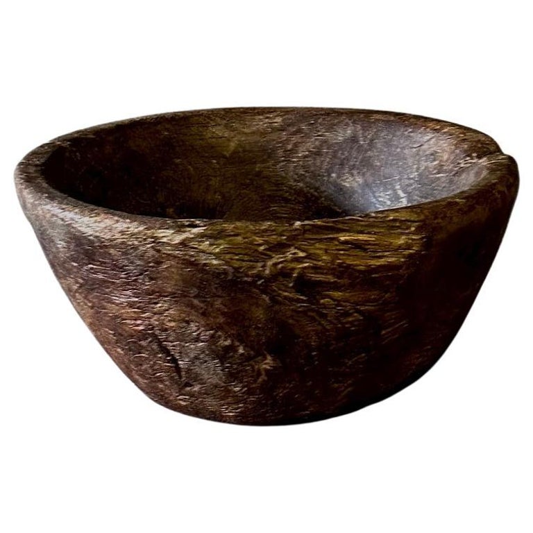 Rustic Wood Bowl For Sale at 1stDibs
