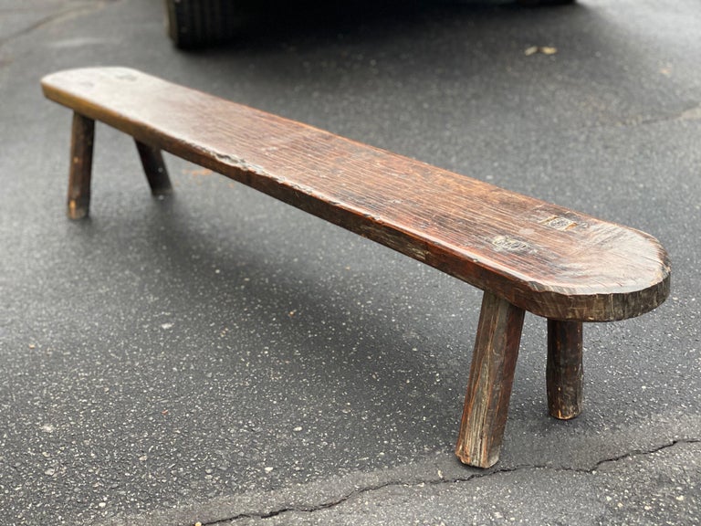 Rustic Wood Low Table or Bench at 1stDibs