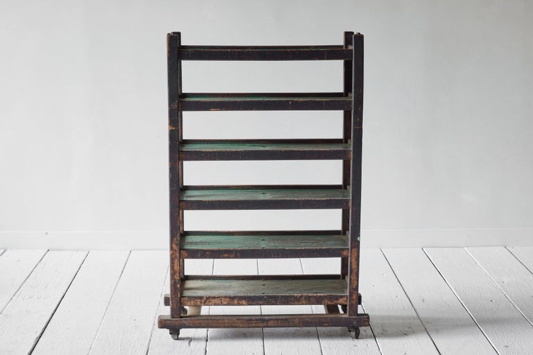 Rustic Wood Rolling Cart at 1stDibs