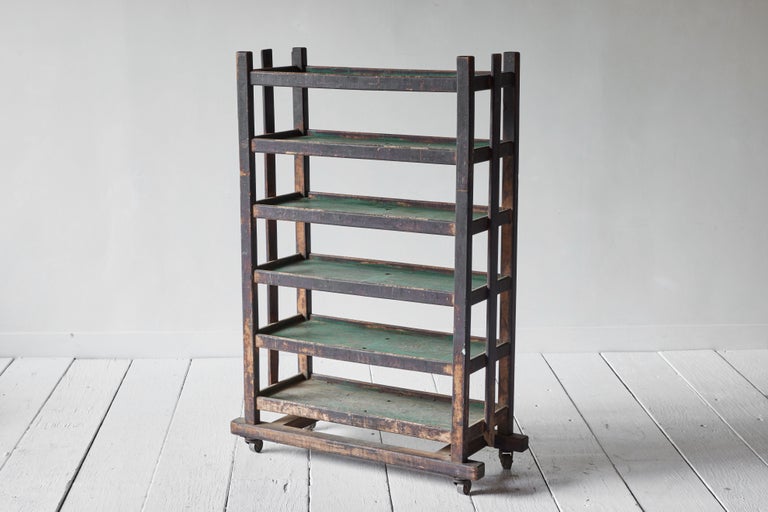 Rustic Wood Rolling Cart at 1stDibs