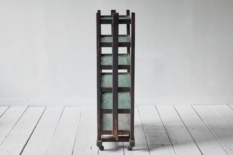Rustic Wood Rolling Cart at 1stDibs