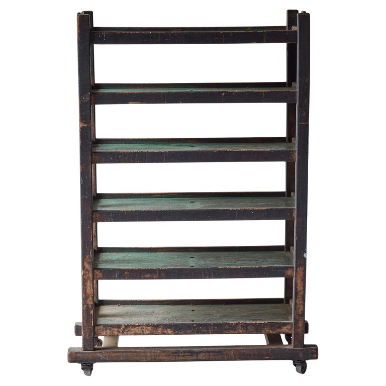 Rustic Wood Rolling Cart at 1stDibs