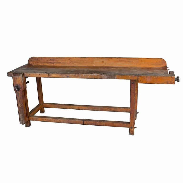 Rustic Wood Working Bench at 1stDibs