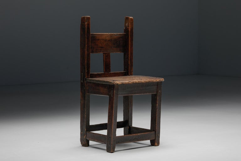 Rustic Wooden Child Chair, 19/20th Century For Sale at 1stDibs