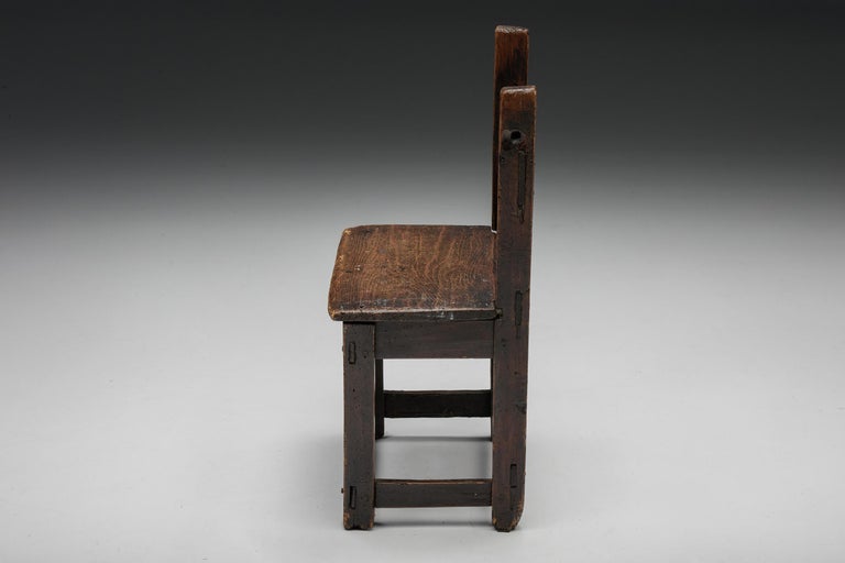 Rustic Wooden Child Chair, 19/20th Century For Sale at 1stDibs