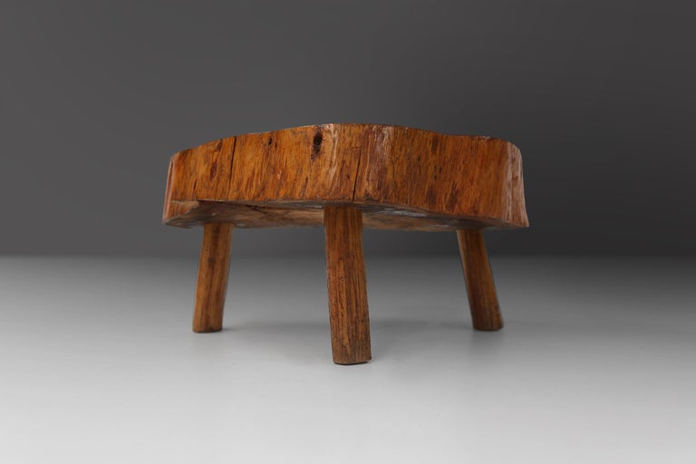 Rustic Wooden Side Table For Sale at 1stDibs