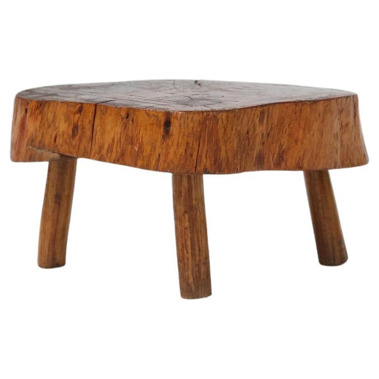 Rustic Wooden Side Table For Sale at 1stDibs