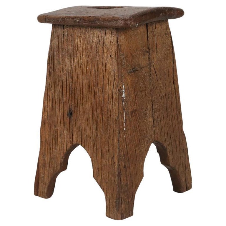 Rustic Wooden Stool, Ca.1850 For Sale at 1stDibs
