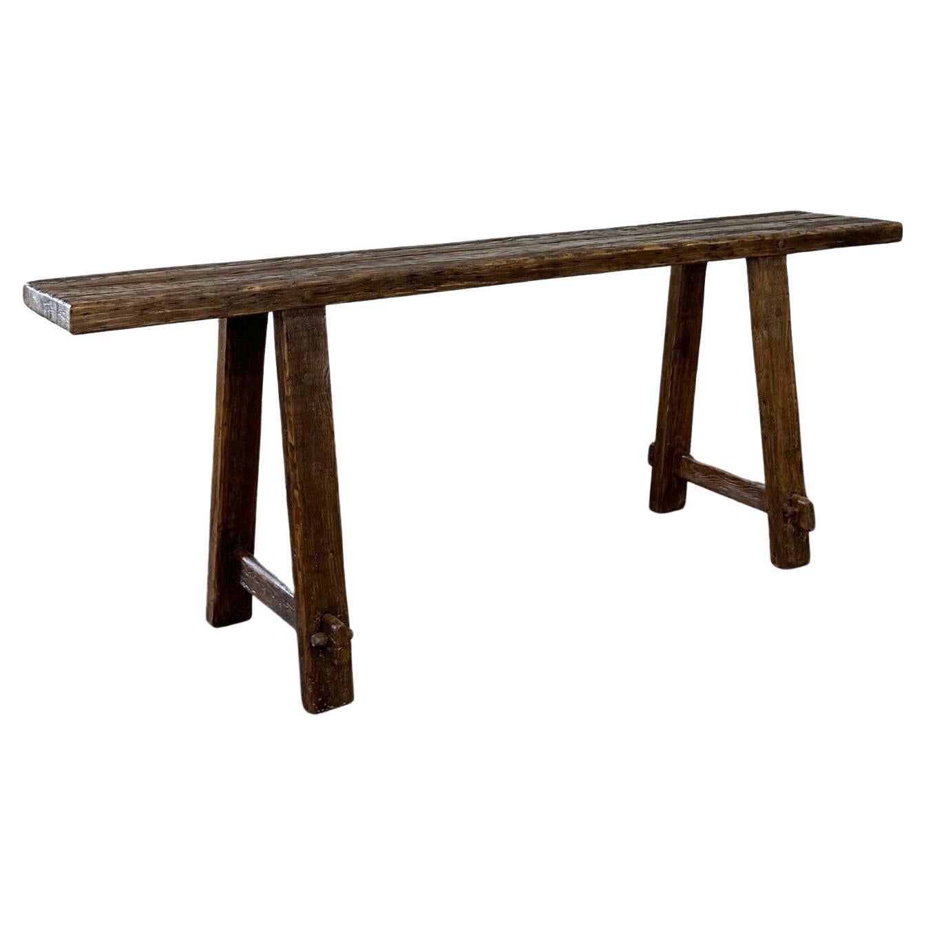 Rustic Work Bench- Console Height For Sale at 1stDibs