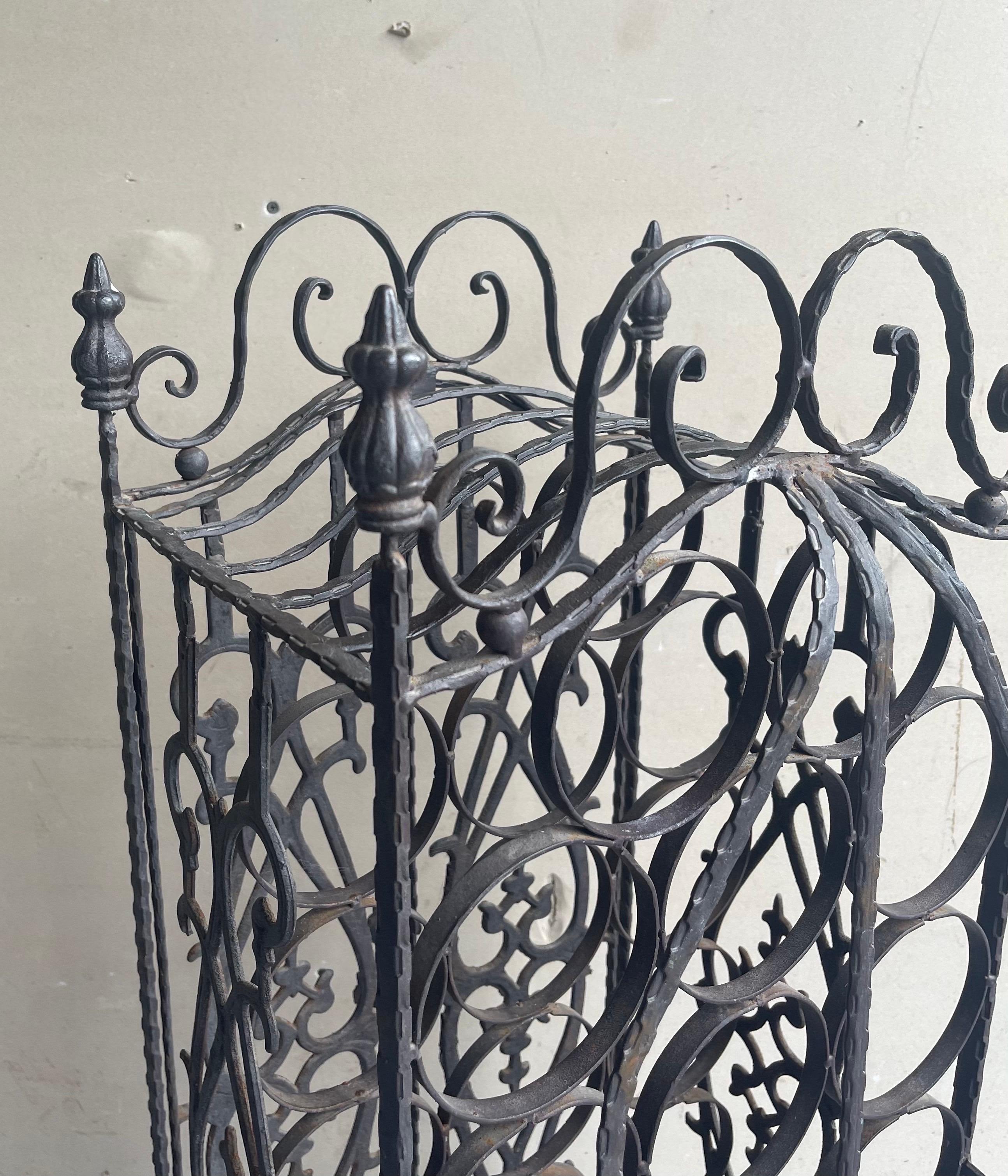 Rustic Wrought Iron Wine Rack / Cabinet at 1stDibs | wrought iron wine ...
