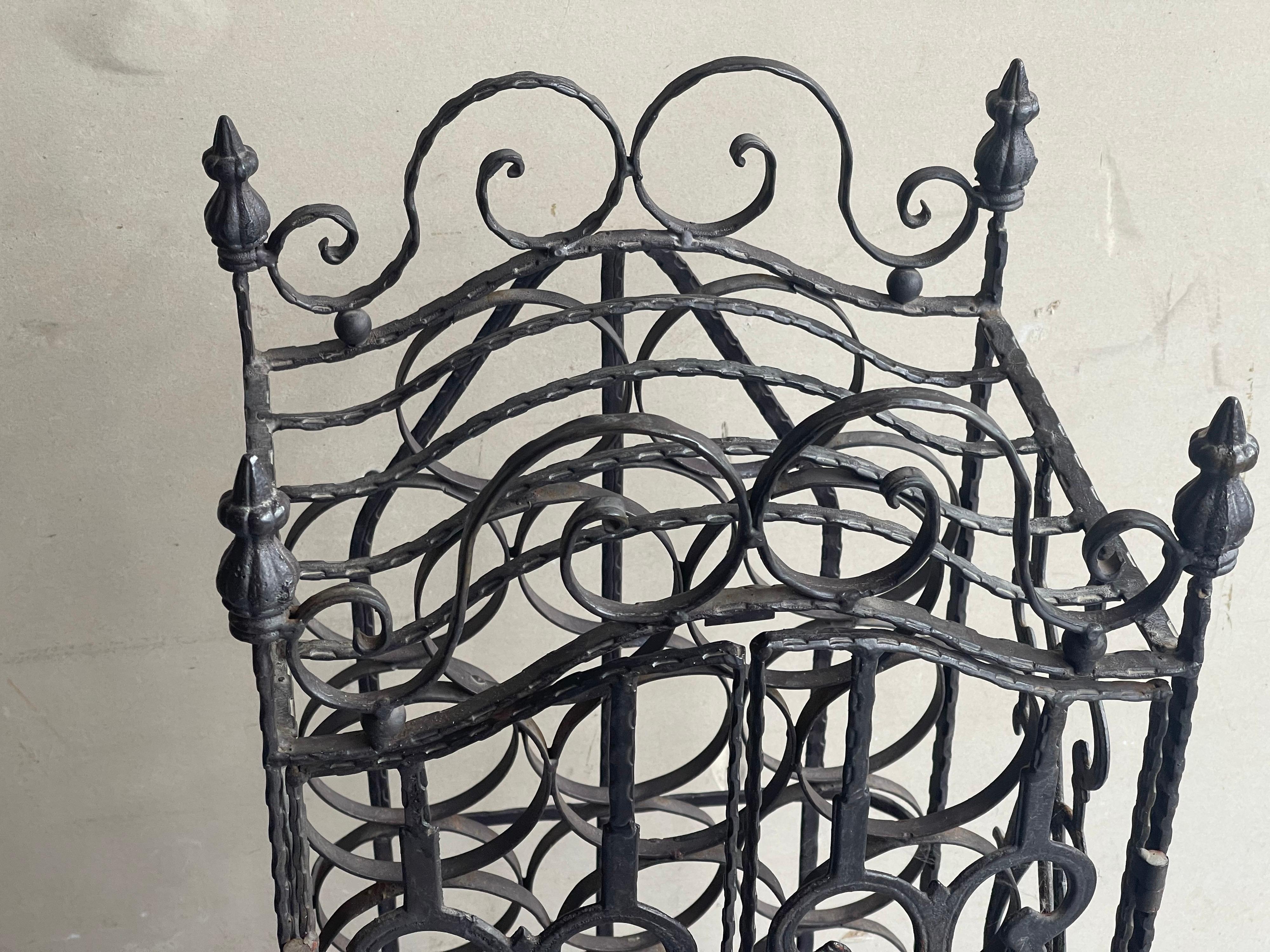 Rustic Wrought Iron Wine Rack / Cabinet at 1stDibs | wrought iron wine ...