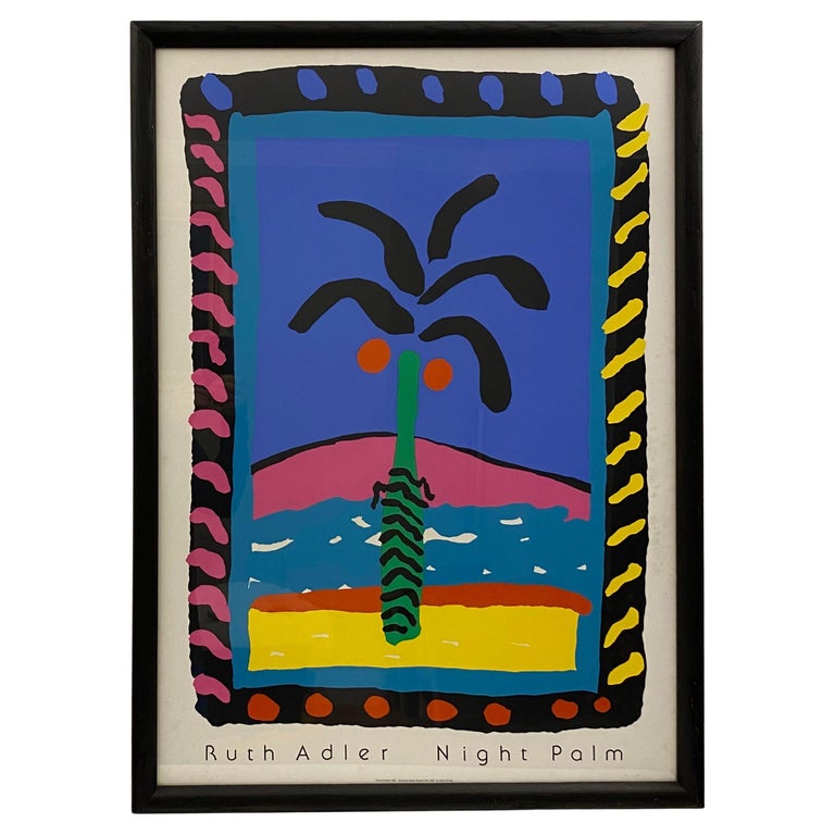 Ruth Adler Night Palm Art Poster, Dated 1985 For Sale at 1stDibs