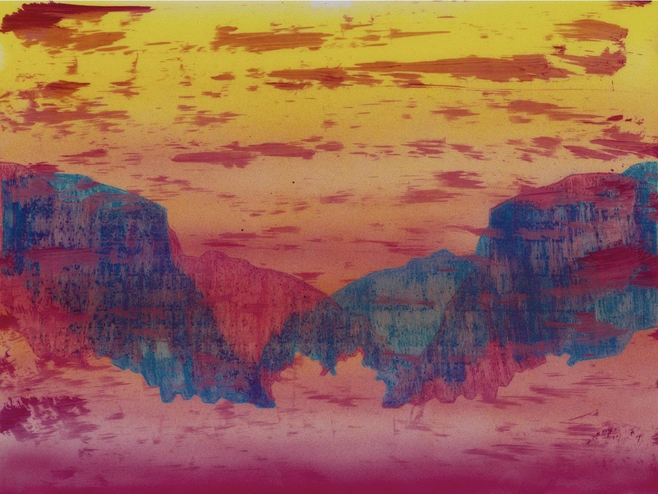 Ruth Lantz - Mountain Study V.10 Abstract warm Airbrush and Coloured ...