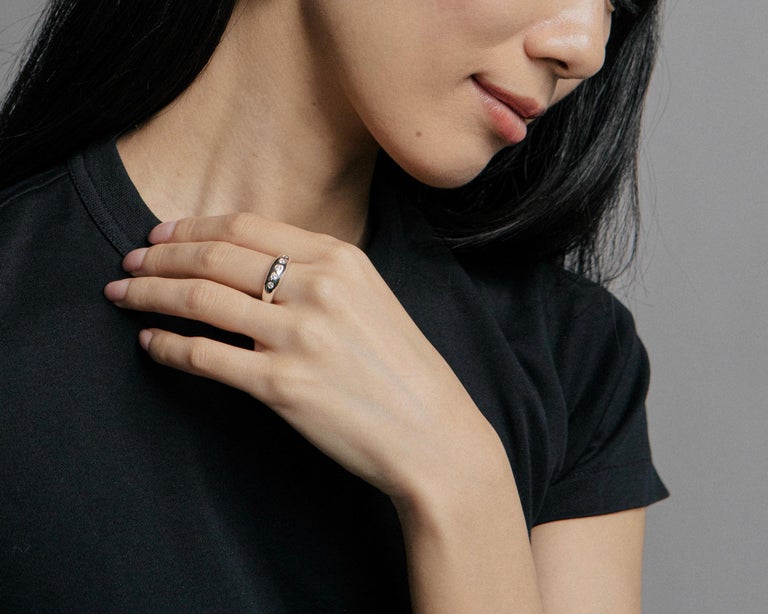 Customizable Ruth Nyc Fem Ring, Dome Style 5 Stone Diamond Ring in 14k ...