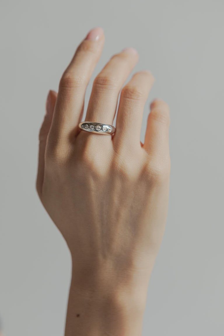 Customizable Ruth Nyc Fem Ring, Dome Style 5 Stone Diamond Ring in 14k ...