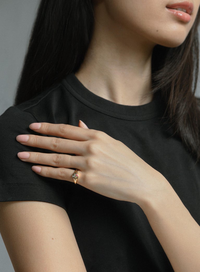 Customizable Ruth Nyc x Tea Leigh Sun Moon Rising Ring, 14k Yellow Gold ...