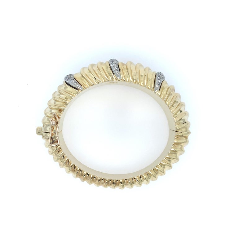 Ruth Satsky 1.00 Carat Diamond and 18k Yellow Gold Bangle Bracelet For ...
