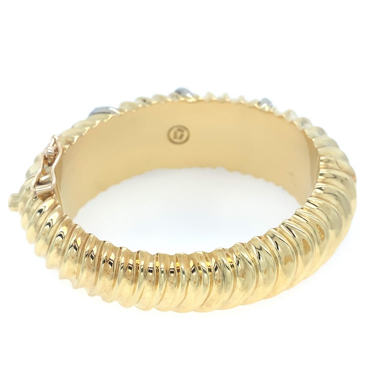 Ruth Satsky 1.00 Carat Diamond and 18k Yellow Gold Bangle Bracelet For ...