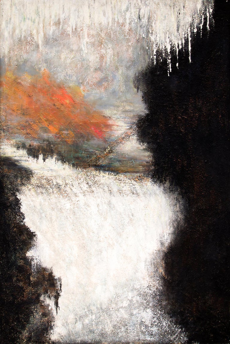 Ruth Todd - The Seventh Day (Large Abstract Painting in White, Black ...