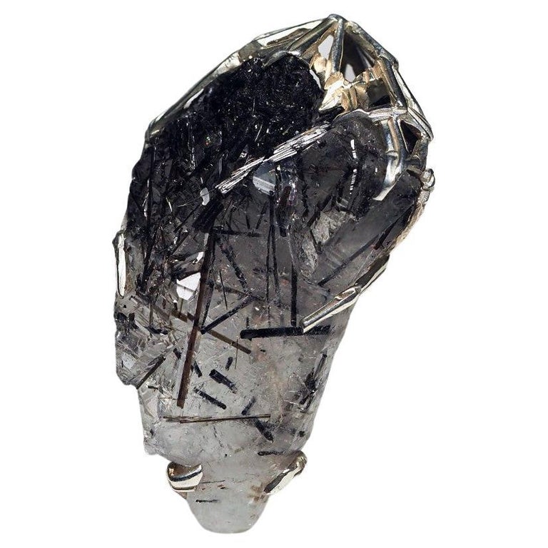 Rutilated Quartz Silver Pendant Bicolor Raw Uncut Crystal Unisex ...