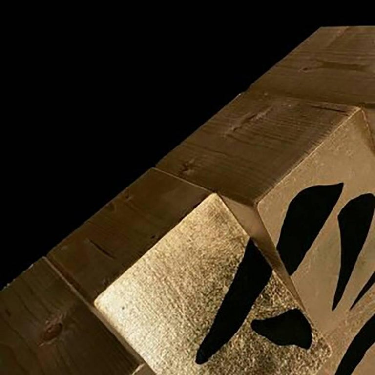 Rux Art - Love in China, Wooden Blocks, Acrylic Paint, Gold Leaf ...