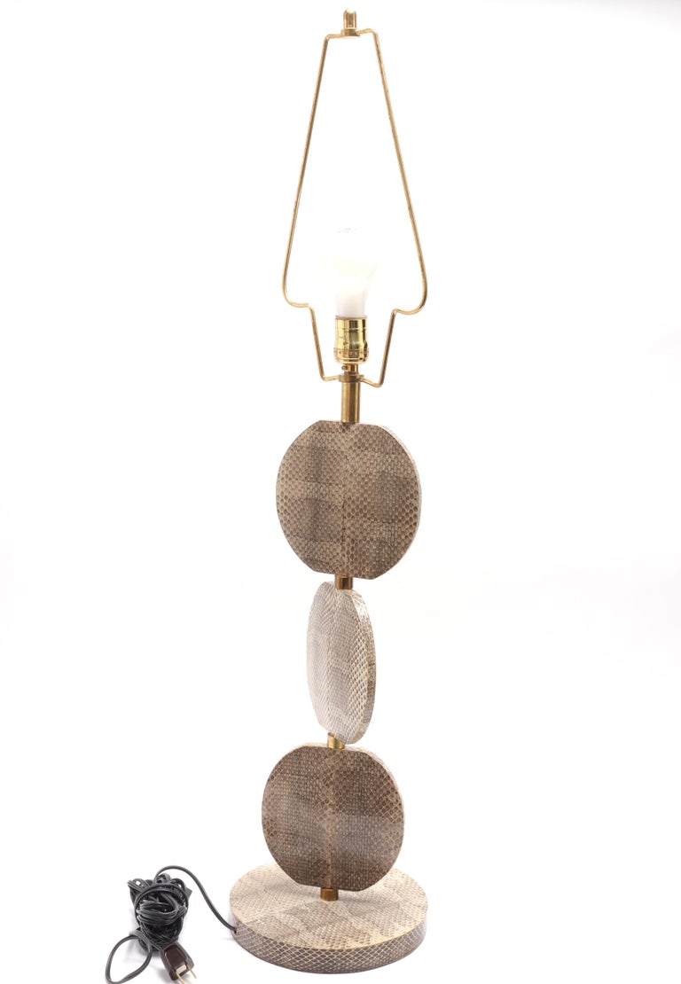 R and Y Augousti French Modern Snakeskin Table Lamp at 1stDibs